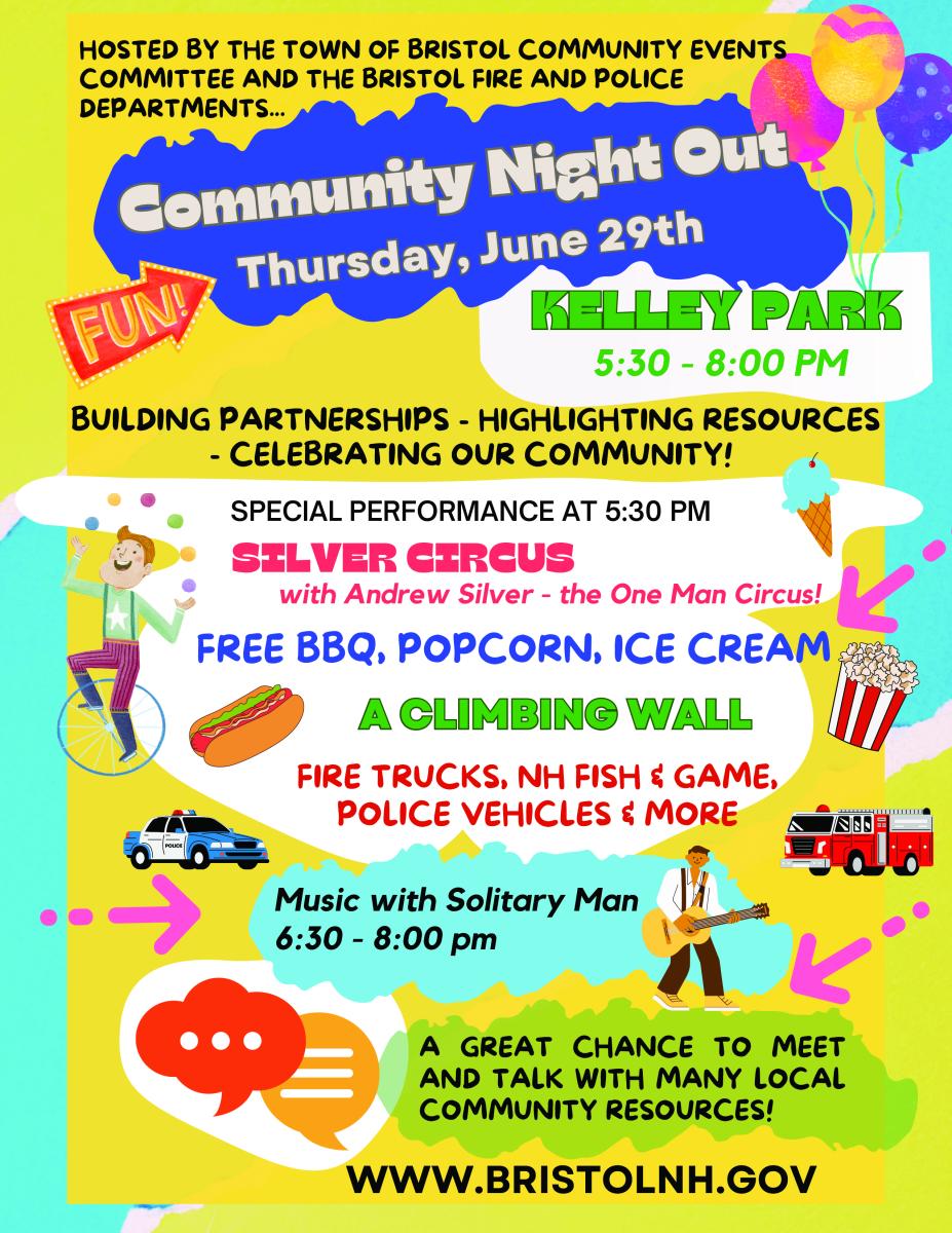 Community Night Out - Kelly Park, Bristol NH - NH Lakes Region Tourism ...