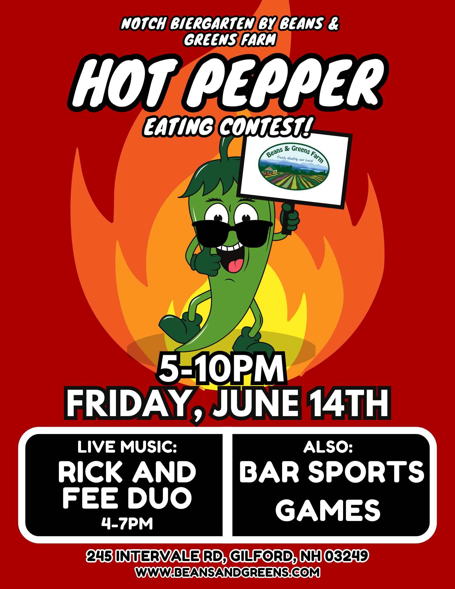 Live Music Rick and Fee Duo - Hot Pepper Eating Contest - Notch ...