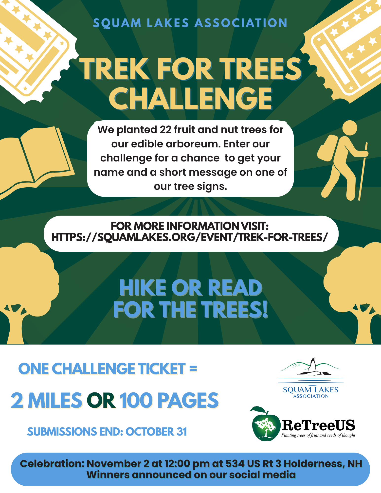 "Trek for Trees Challenge" - Squam Lakes Association, Holderness NH ...