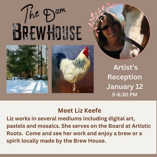 Artist Liz Keefe at the Dam Brewhouse & Profile Spirits, Campton NH ...